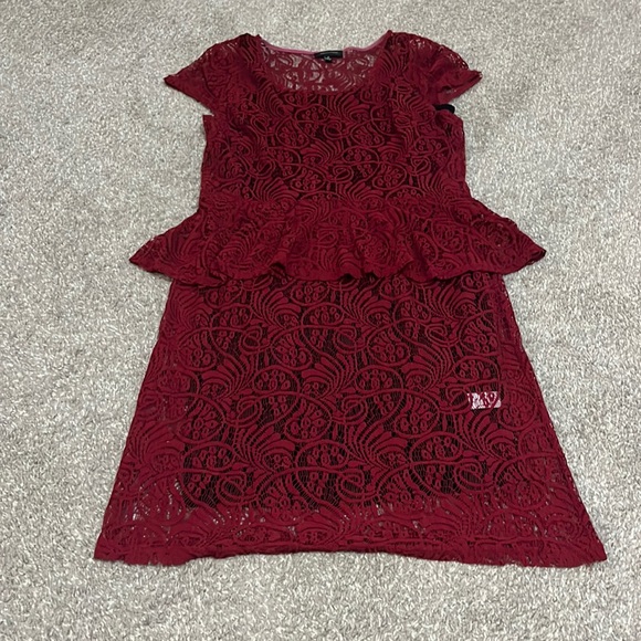 Spense | Dresses | Spense Dark Red Dress With Black Lining Size 8 ...